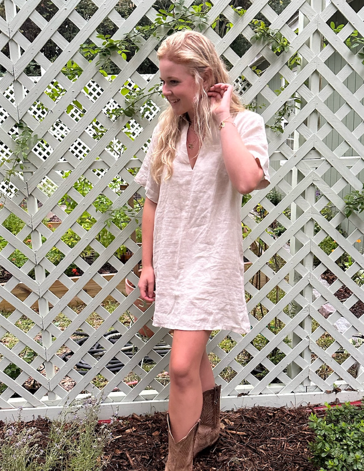 Anna Linen Mini Dress – chakeris
